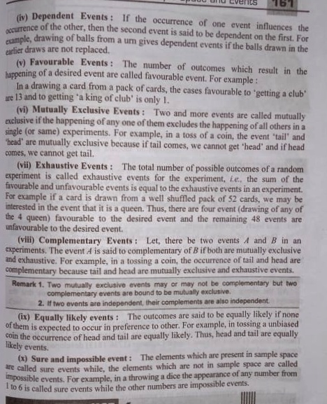 Unit 5 Sample space, event and probability – B.C.A study