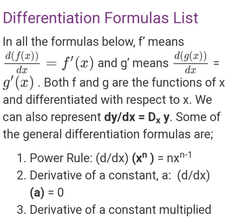 Unit-3:Differentiation – B.C.A study